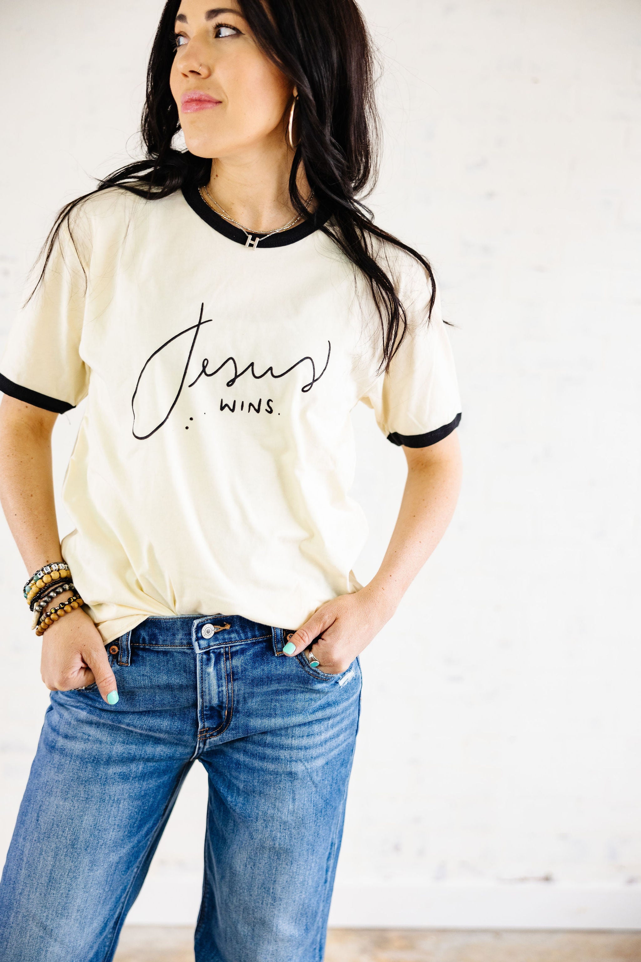 Jesus Wins - Cream/Black – The Brave Mama Co.
